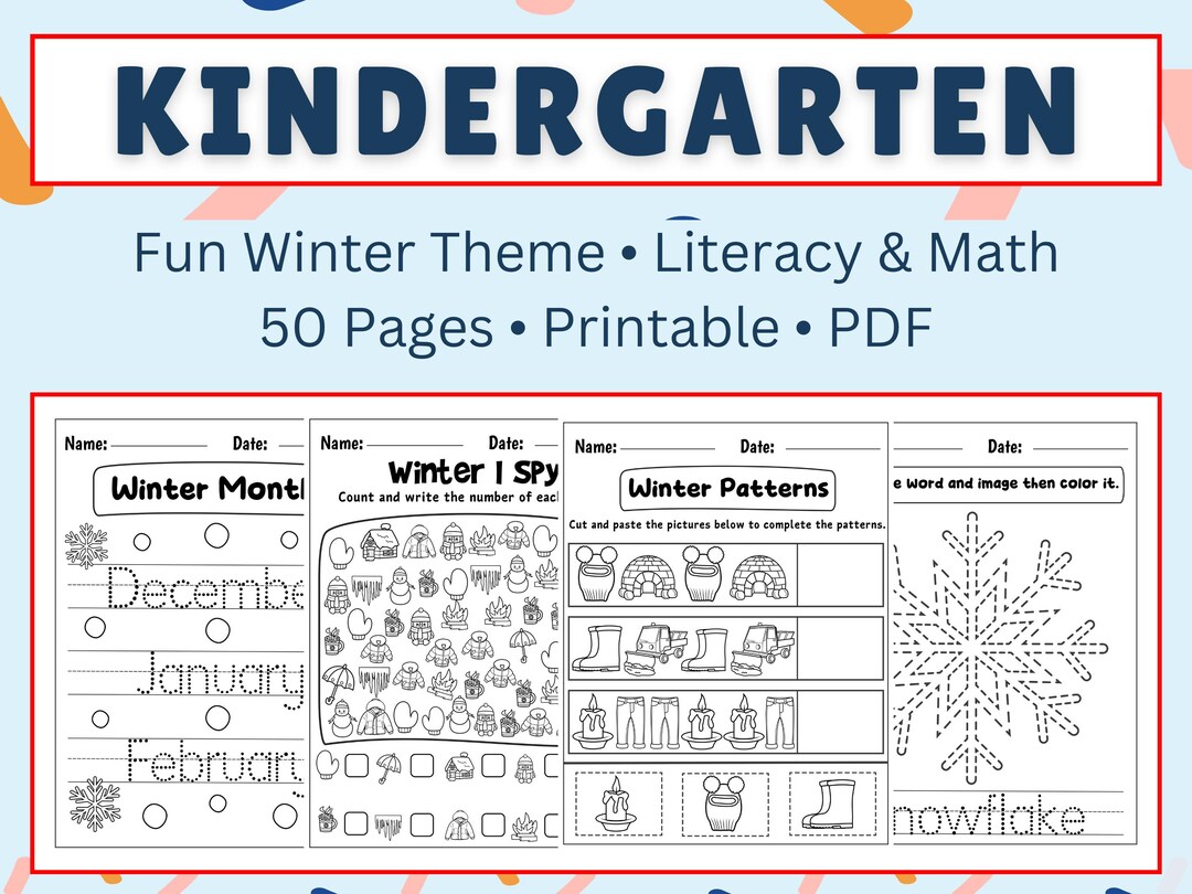 Kindergarten Worksheets - Printable Learning Activities - Instant ...