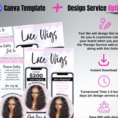 WIG CONSTRUCTION Flyer Social Media Flyer Beauty Template - Etsy