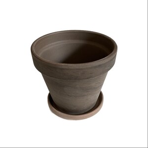 Natural Basalt Clay Pot With Saucer and Drainage Terracotta Basalt Pot ...