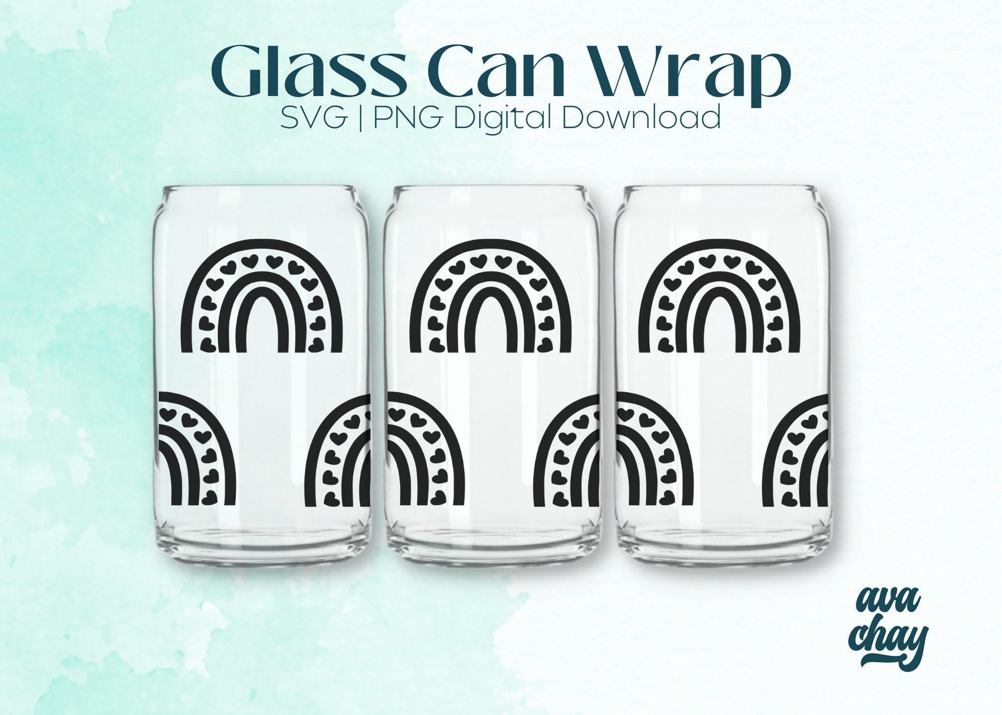 Boho Rainbow Glass Can SVG 16 Oz Libbey Full Wrap Beer Can - Etsy