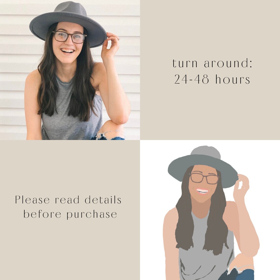 Custom Color Block Self Portraits - Etsy