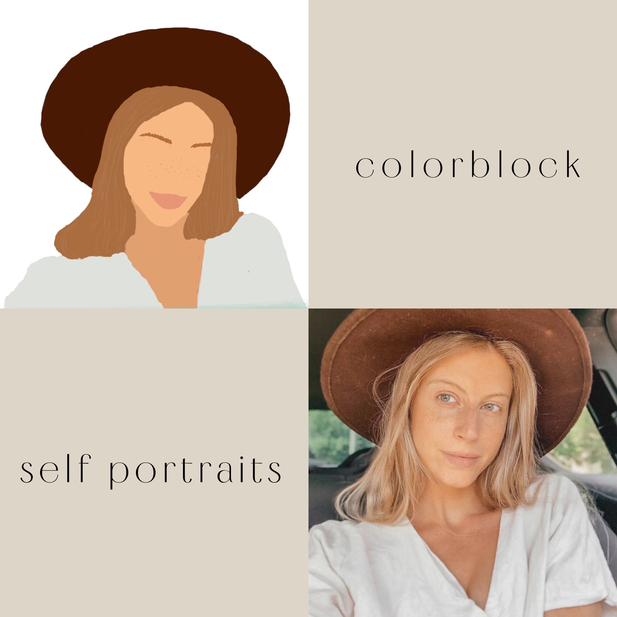 Custom Color Block Self Portraits - Etsy