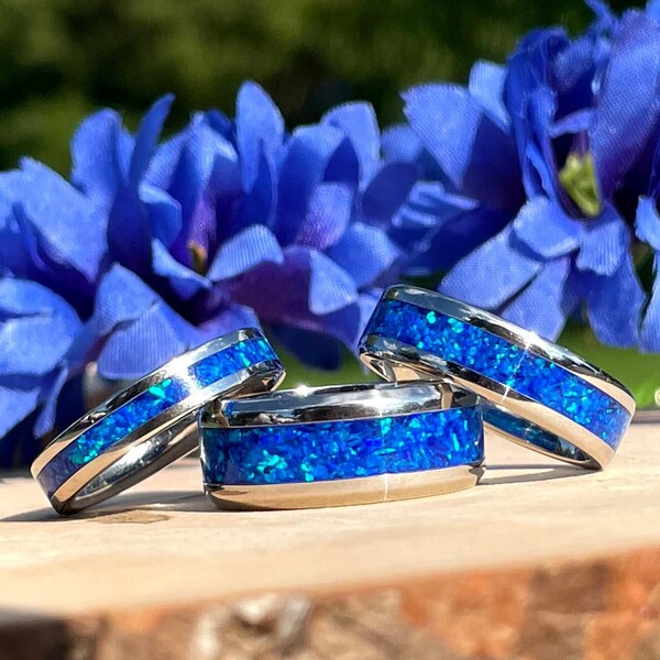 Blue Inlay Ring - Etsy