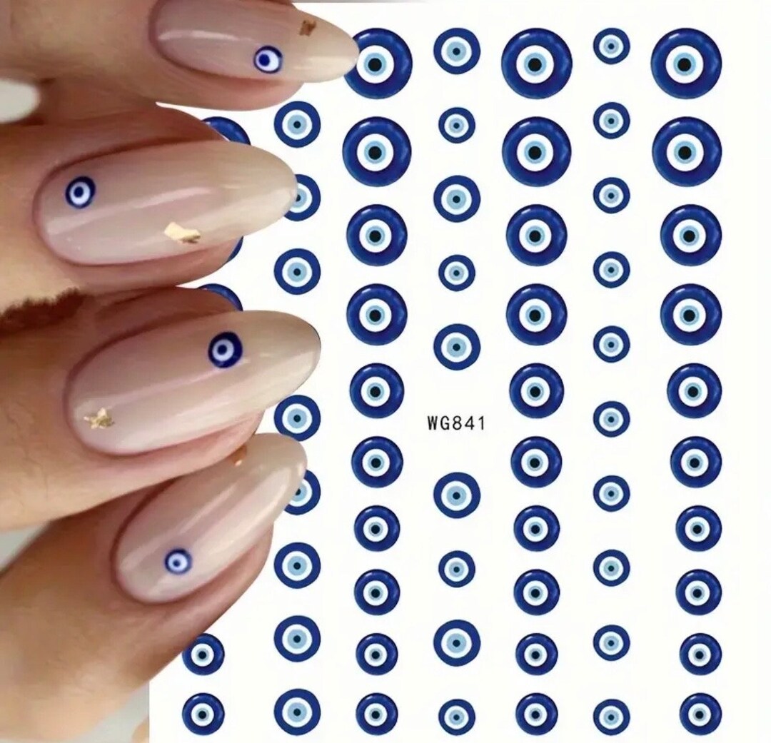 Evil Eye Nail Design / Nail Art Stickers / Self Adhesive Nail Decals - Etsy