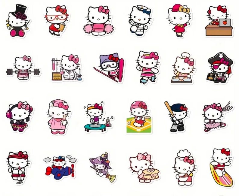 Kitty and Friends Sticker Pack - Etsy