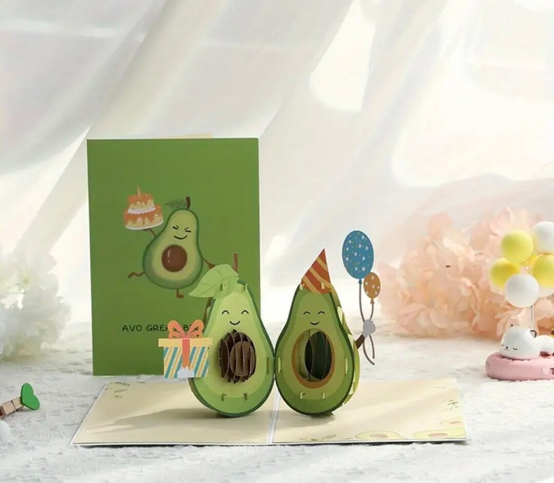 Pop up Birthday Card / Avocado Birthday Cards / Avocados / Birthday ...