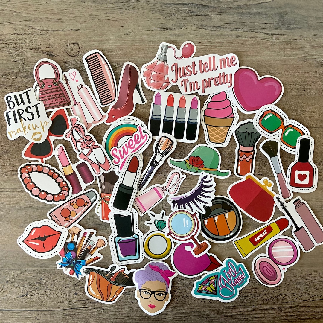 Mystery Assortment Sticker Pack - Makeup / Cosmetics / Girly Stickers ...