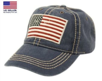 American Flag Baseball Cap - Etsy