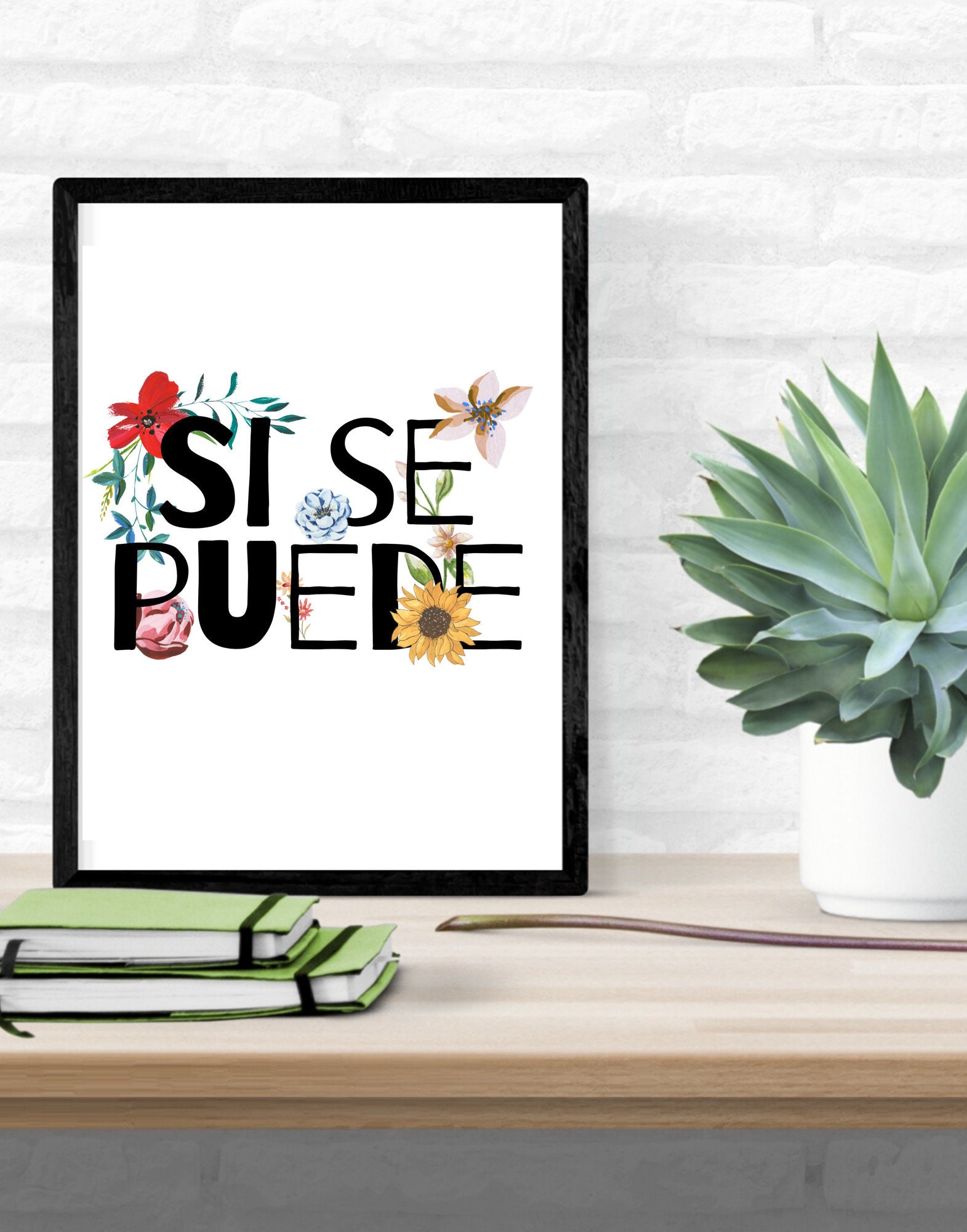 Si Se Puede latinx decor Wall Art Prints Spanish Quote | Etsy