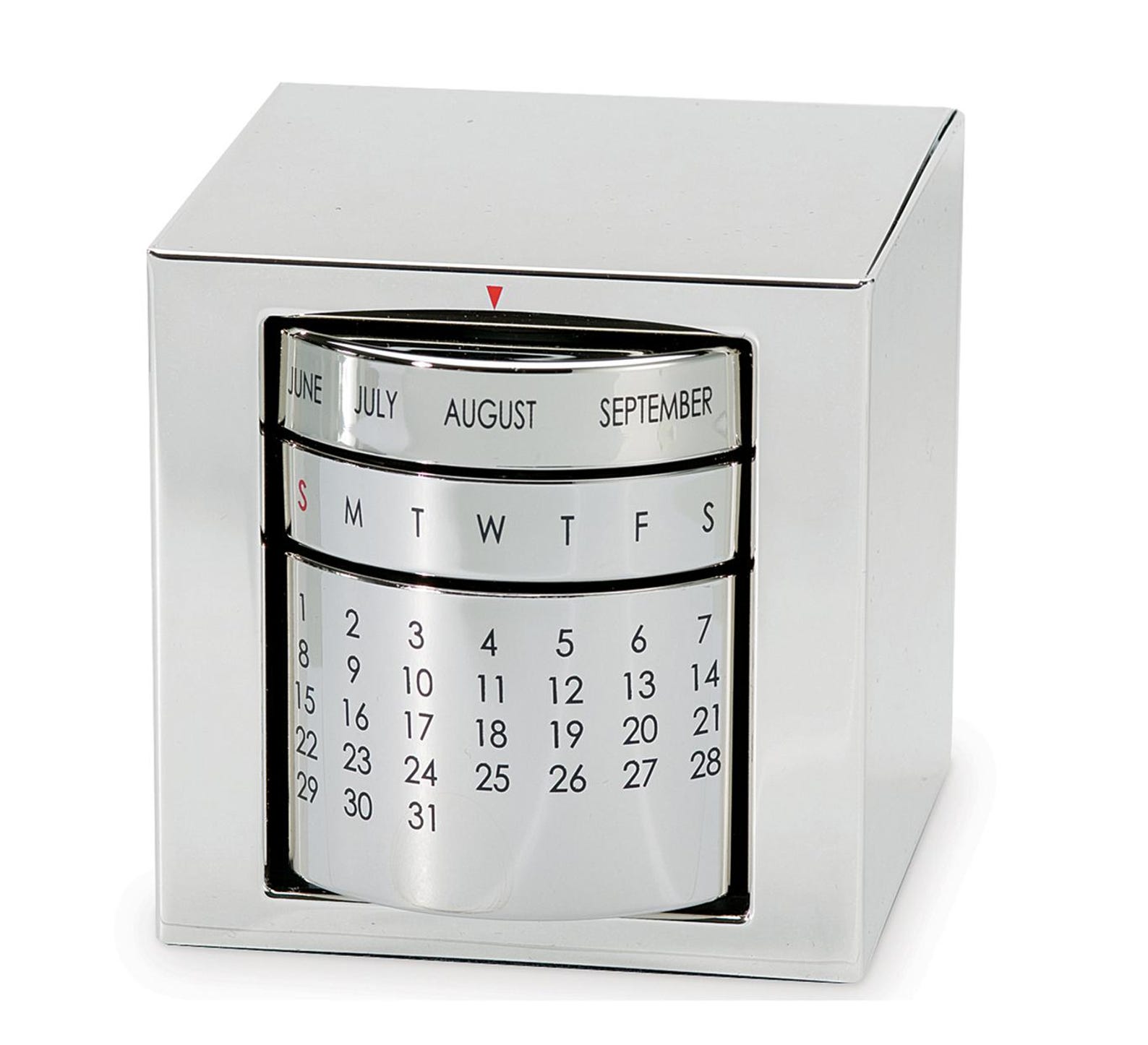 Personalizable Executive Perpetual Calendar Cube | Metal Desk Organizer ...