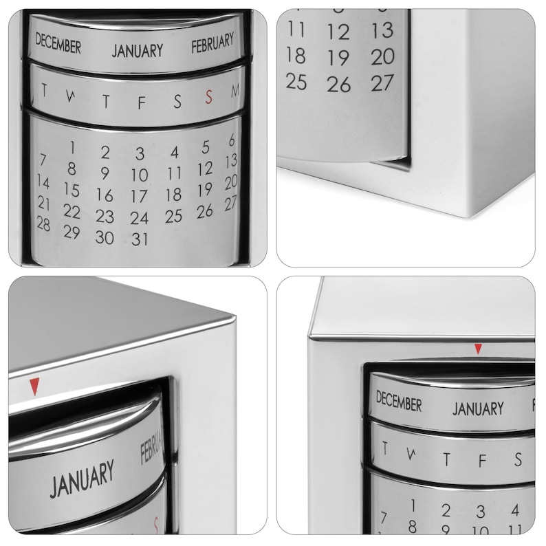 Personalized Perpetual Calendar Cube | Nickel-plated Desk Organizer - Etsy