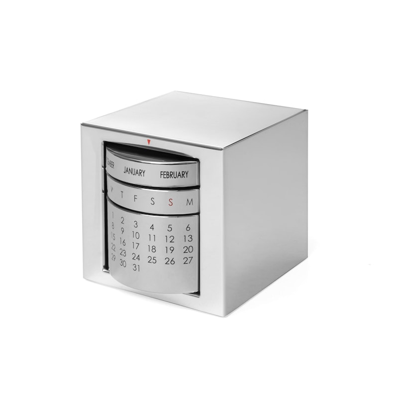Personalized Perpetual Calendar Cube | Nickel-plated Desk Organizer - Etsy