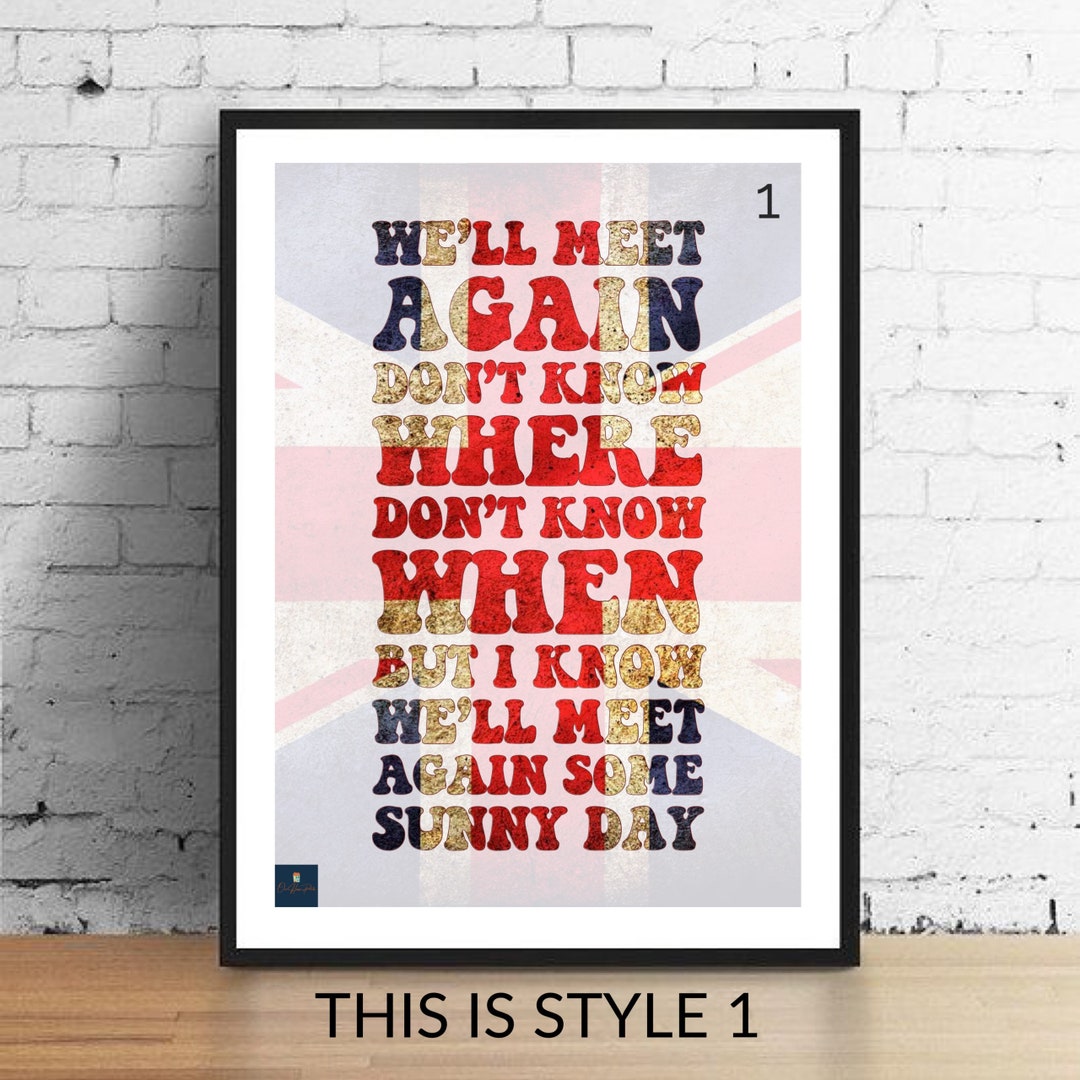 Well Meet Again Lyrics Print Vera Lynn Inspired Music Poster ...