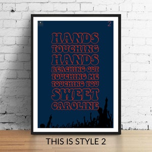 Sweet Caroline Lyrics Print Neil Diamond Inspired Music Poster ...