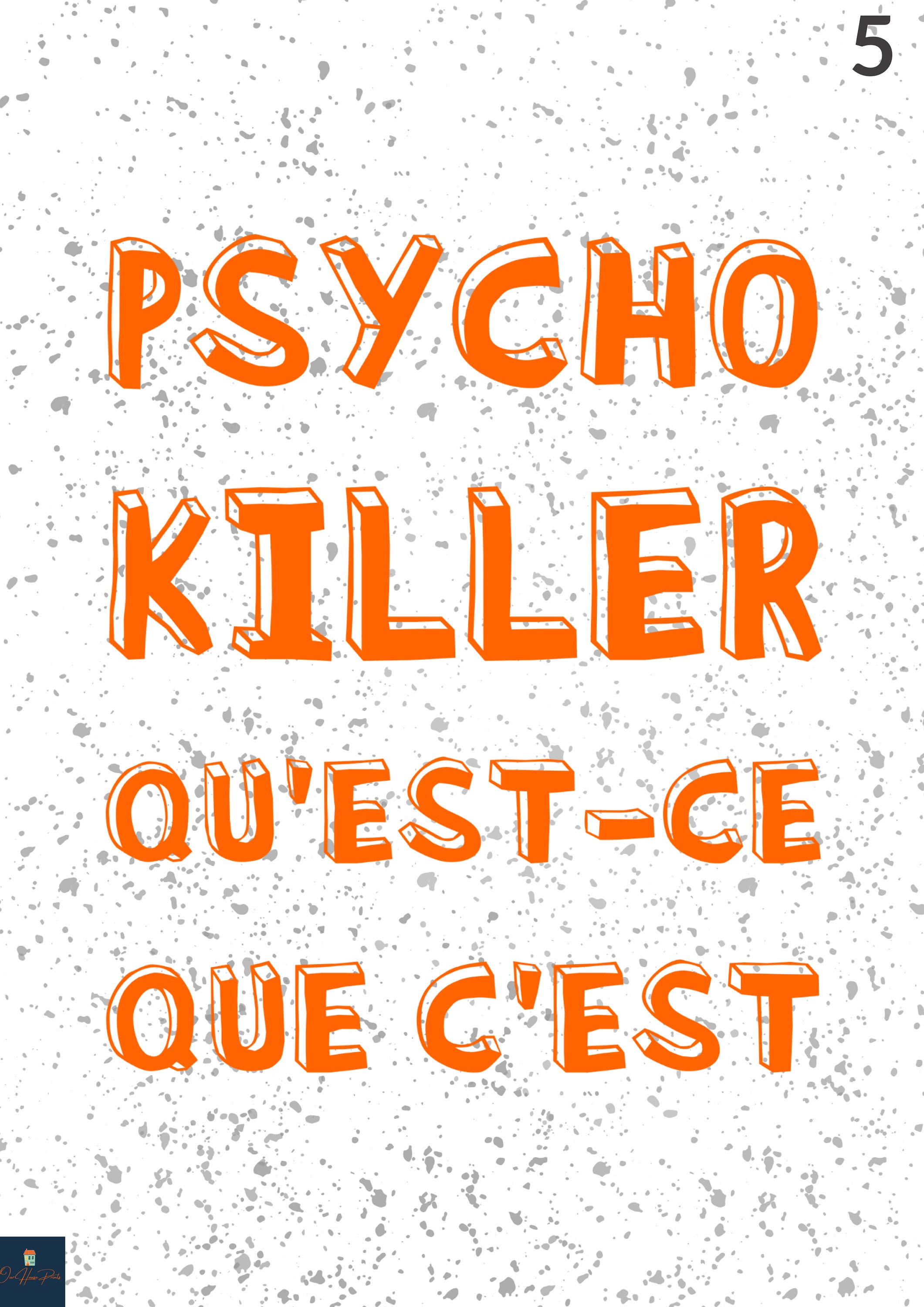 Psycho Killer Lyrics Print Talking Heads Inspired Music | Etsy