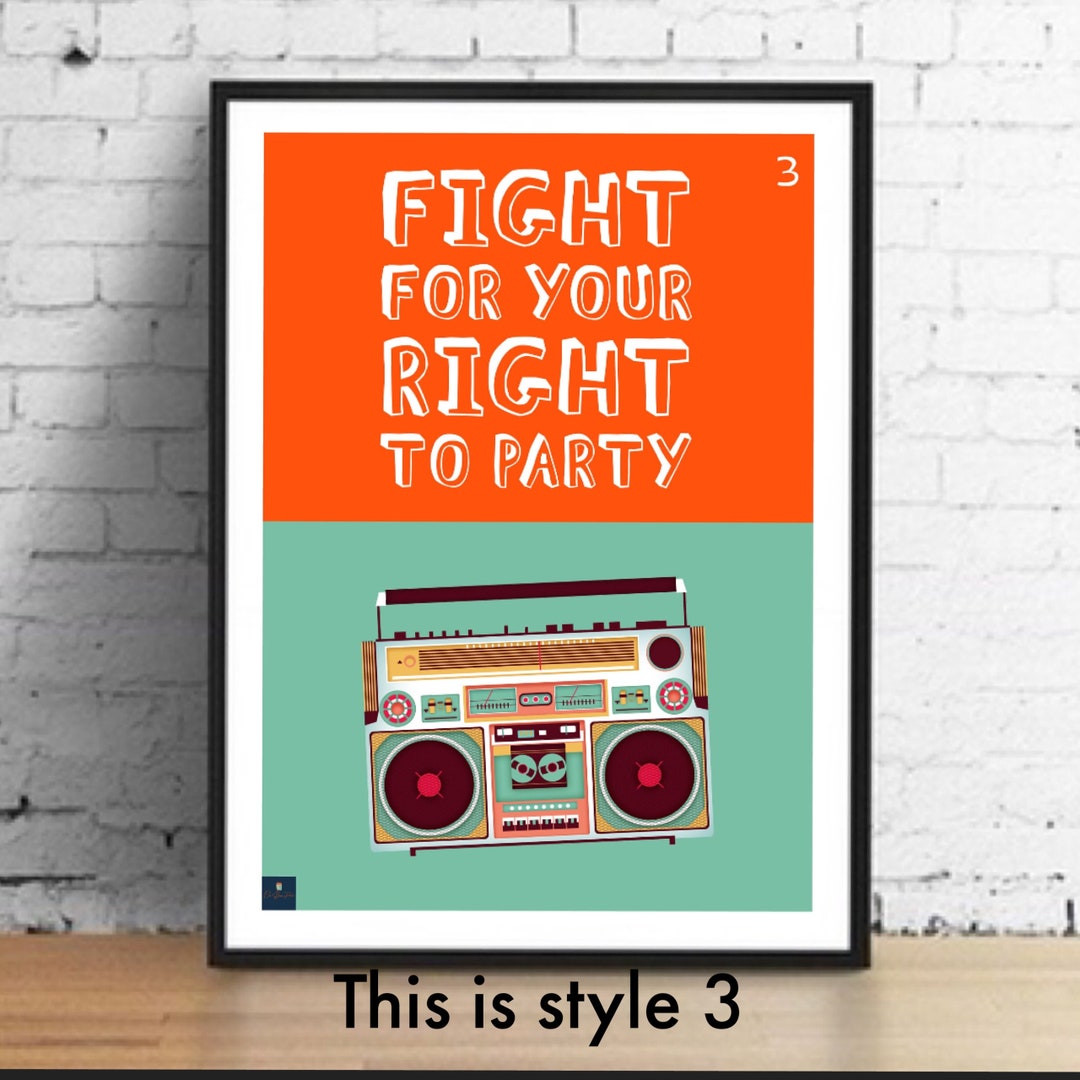 Fight for Your Right to Party Lyrics Print the Beastie Boys Inspired ...