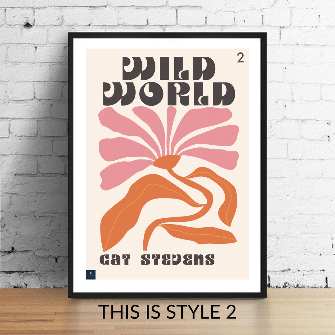 Wild World Lyrics Print Cat Stevens Yusef Inspired Music Poster ...