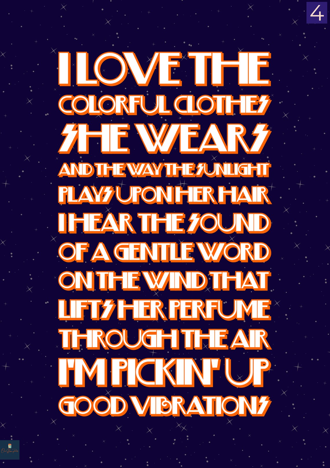 Good Vibrations Lyrics Print The Beach Boys Inspired Music | Etsy