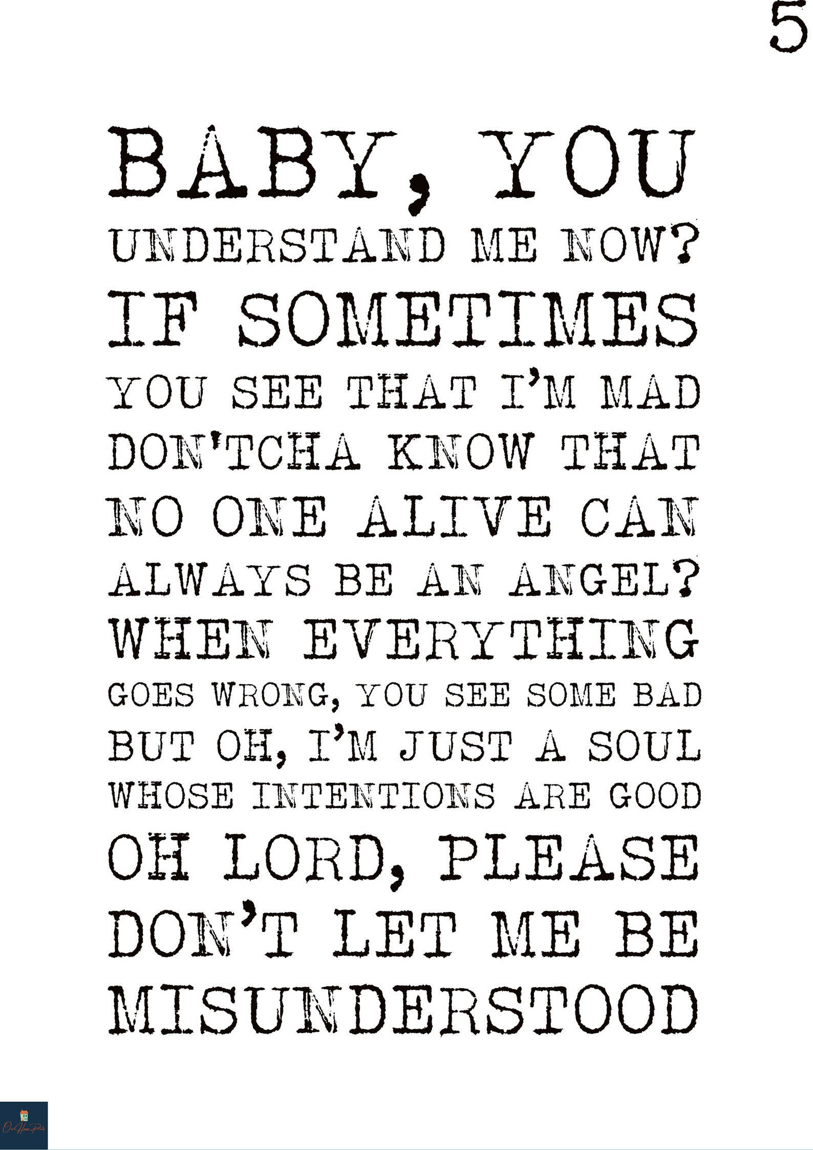 Misunderstood Lyrics Print Nina Simone The Animals Inspired | Etsy