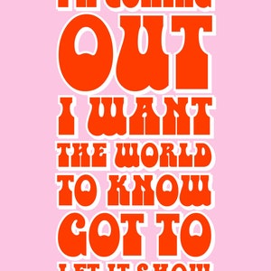 Im Coming Out Lyrics Print Diana Ross Inspired Music Poster. Wall Art ...