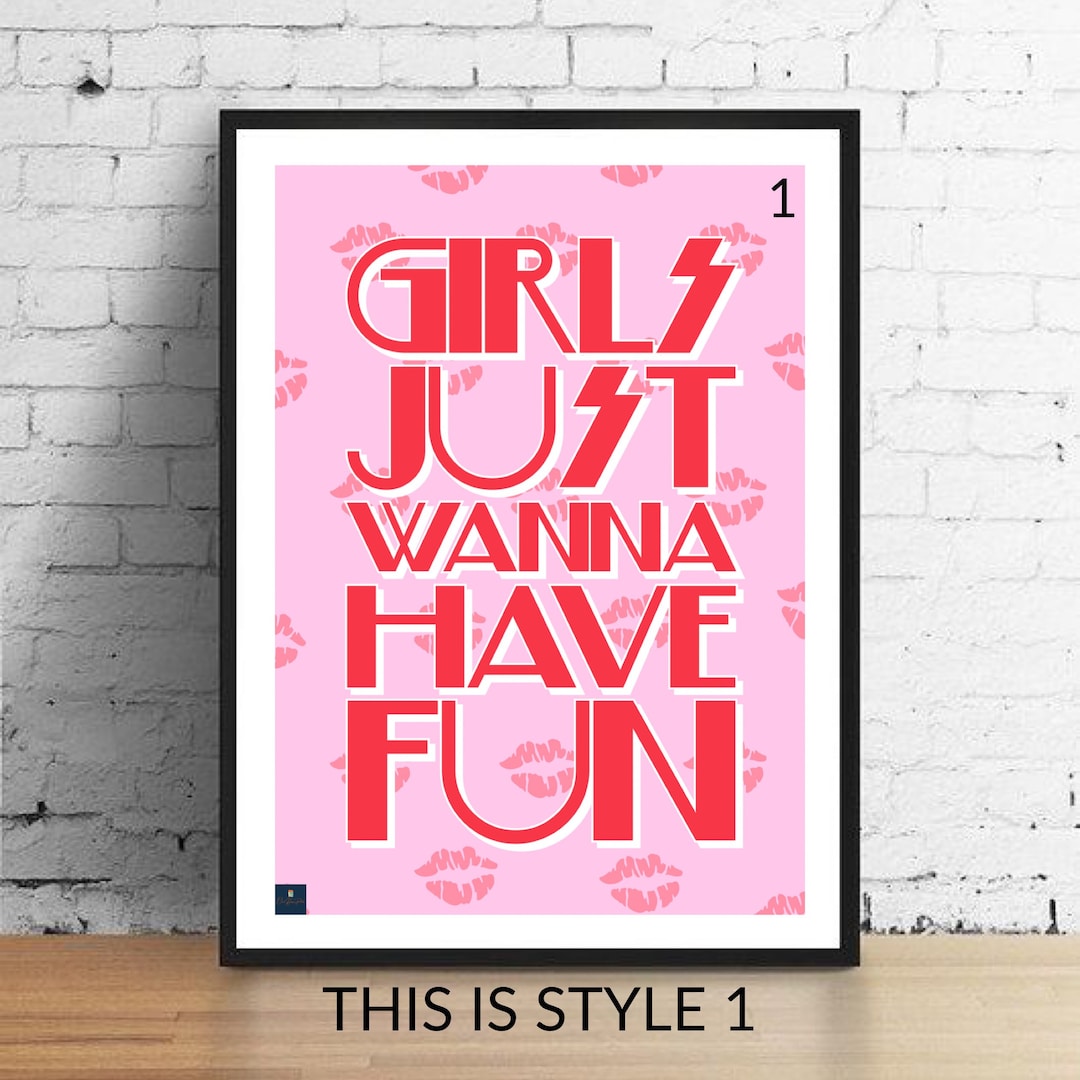 Girls Just Wanna Have Fun Lyrics Print Cyndi Lauper Inspiriertes Musik ...