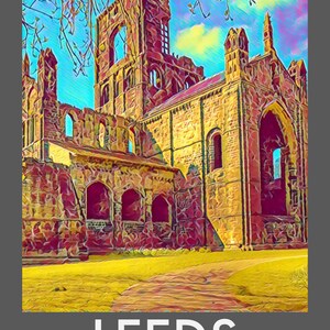 Leeds Vintage Travel Print Wall Art Poster. - Etsy UK