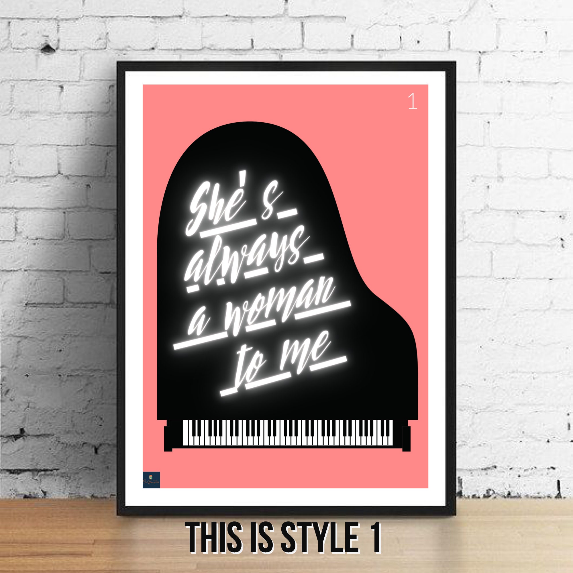 She's Always A Woman Lyrics Print Billy Joel Inspired | Etsy