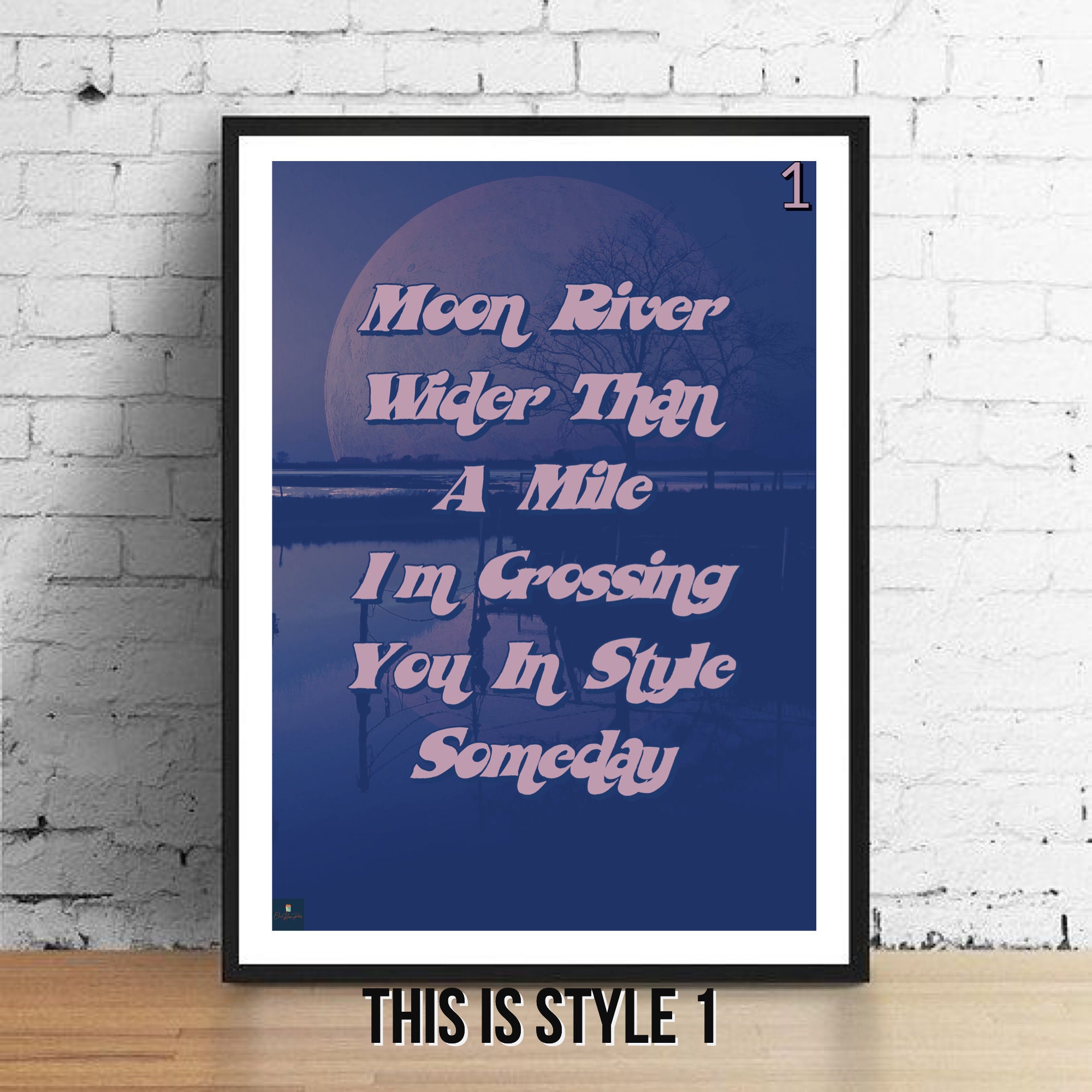Moon River Lyrics Print andy Williams Audrey Hepburn Sinatra - Etsy UK