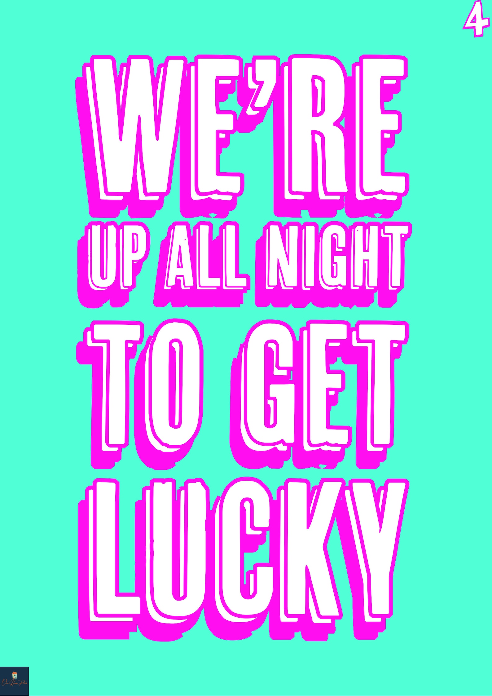 Get Lucky Lyrics Print Daft Punk Inspired Music Poster Etsy