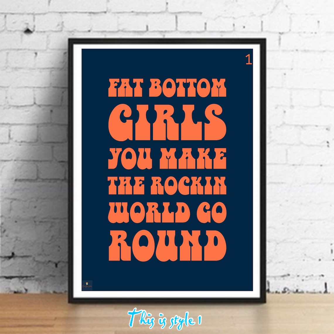Fat Bottom Girls Lyrics Print Queen Inspired Music Poster Etsy