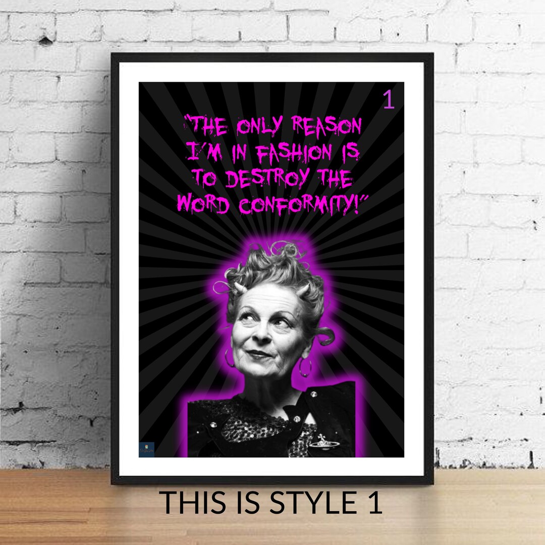 Conformity Quote Print Vivienne Westwood Inspired Poster. Birthday Gift ...