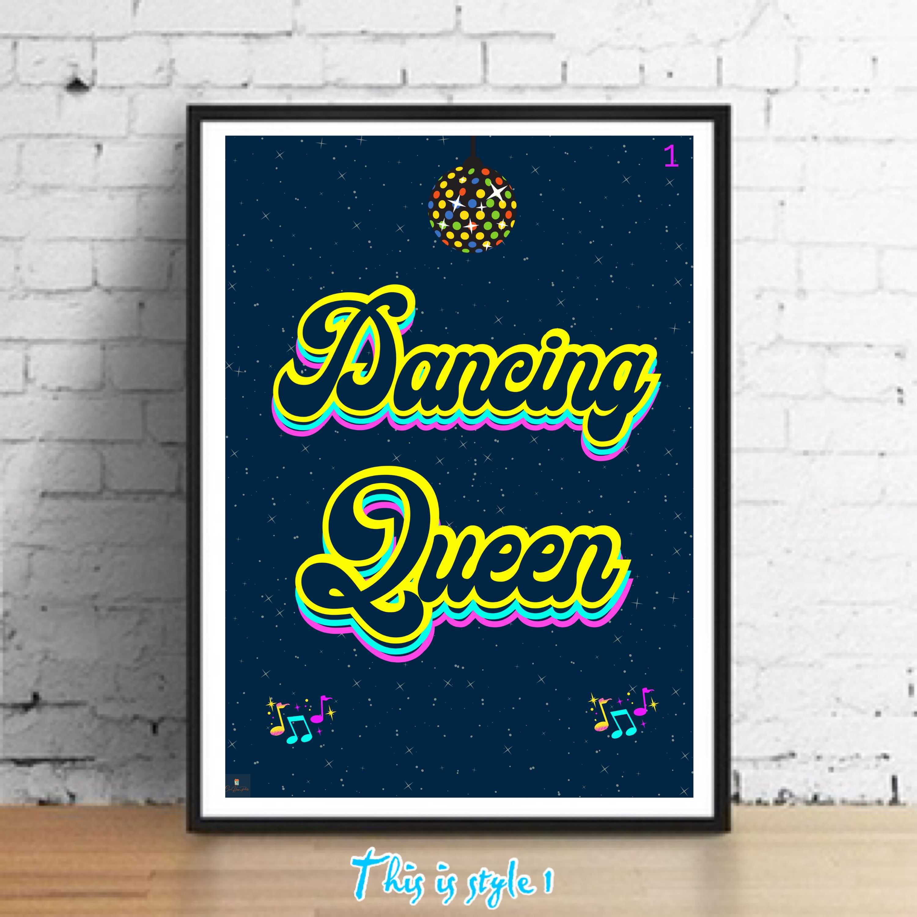 Dancing Queen Lyrics Print Abba Inspired Music Poster. | Etsy