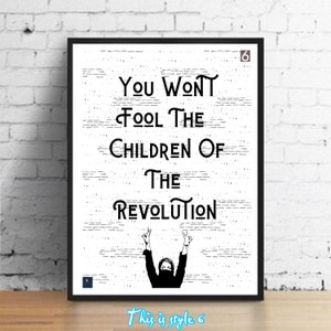 Children of the Revolution Lyrics Print T-rex Inspired Music Poster ...