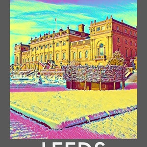Leeds Vintage Travel Print Wall Art Poster. - Etsy UK
