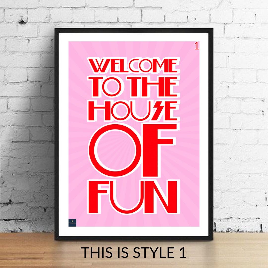 House Of Fun Lyrics Print Affiche musicale inspirée de la - Etsy France