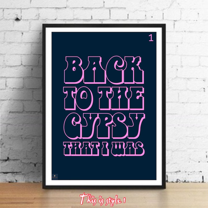 Gypsy Lyrics Print Fleetwood Mac Inspired Music Poster. - Etsy