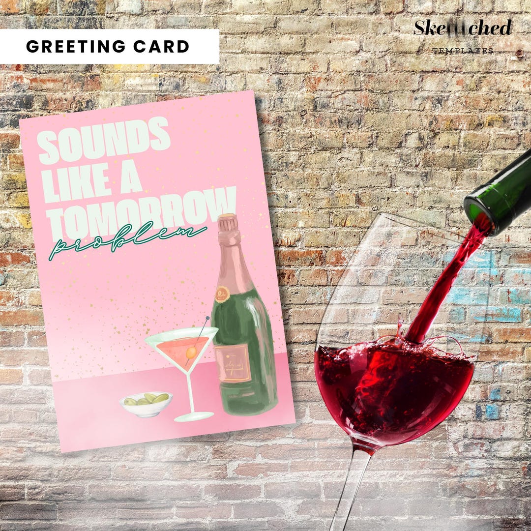 Tomorrow Problem Greetings Birthday Leaving Card Funny Customisable ...