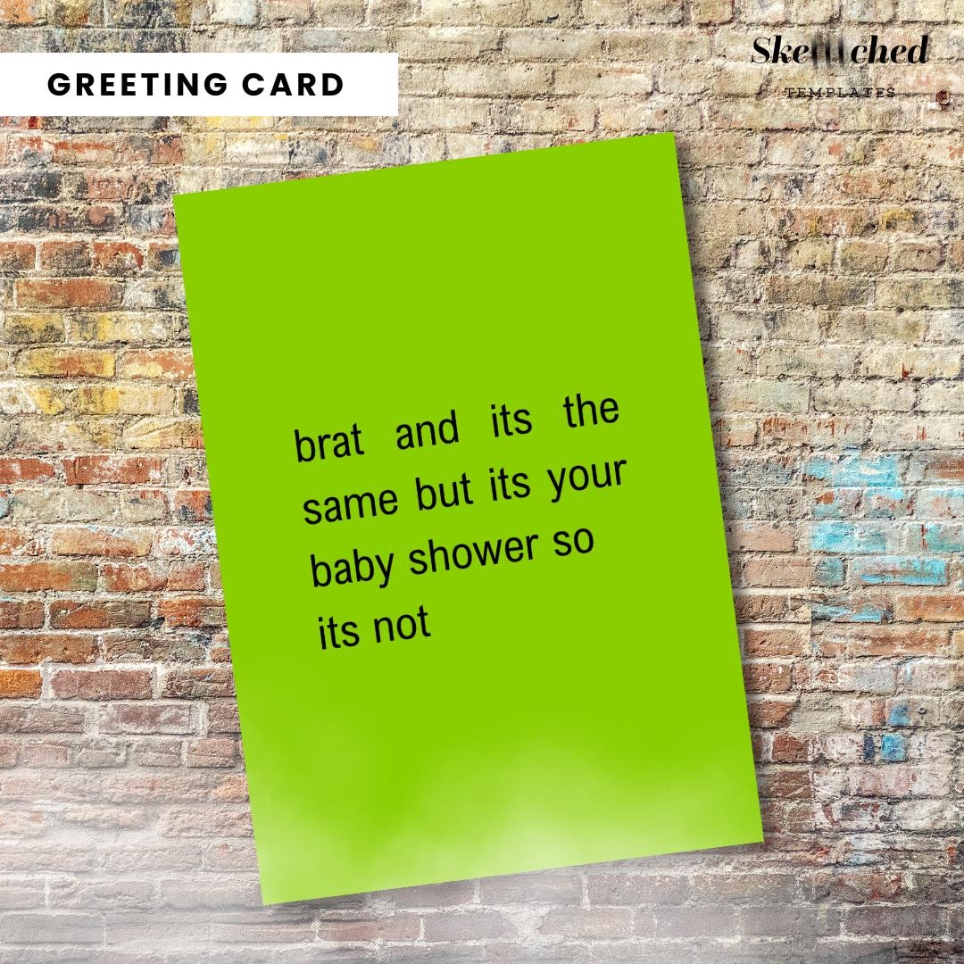 Brat Baby Shower Greetings Birthday Leaving Card Funny Customisable ...