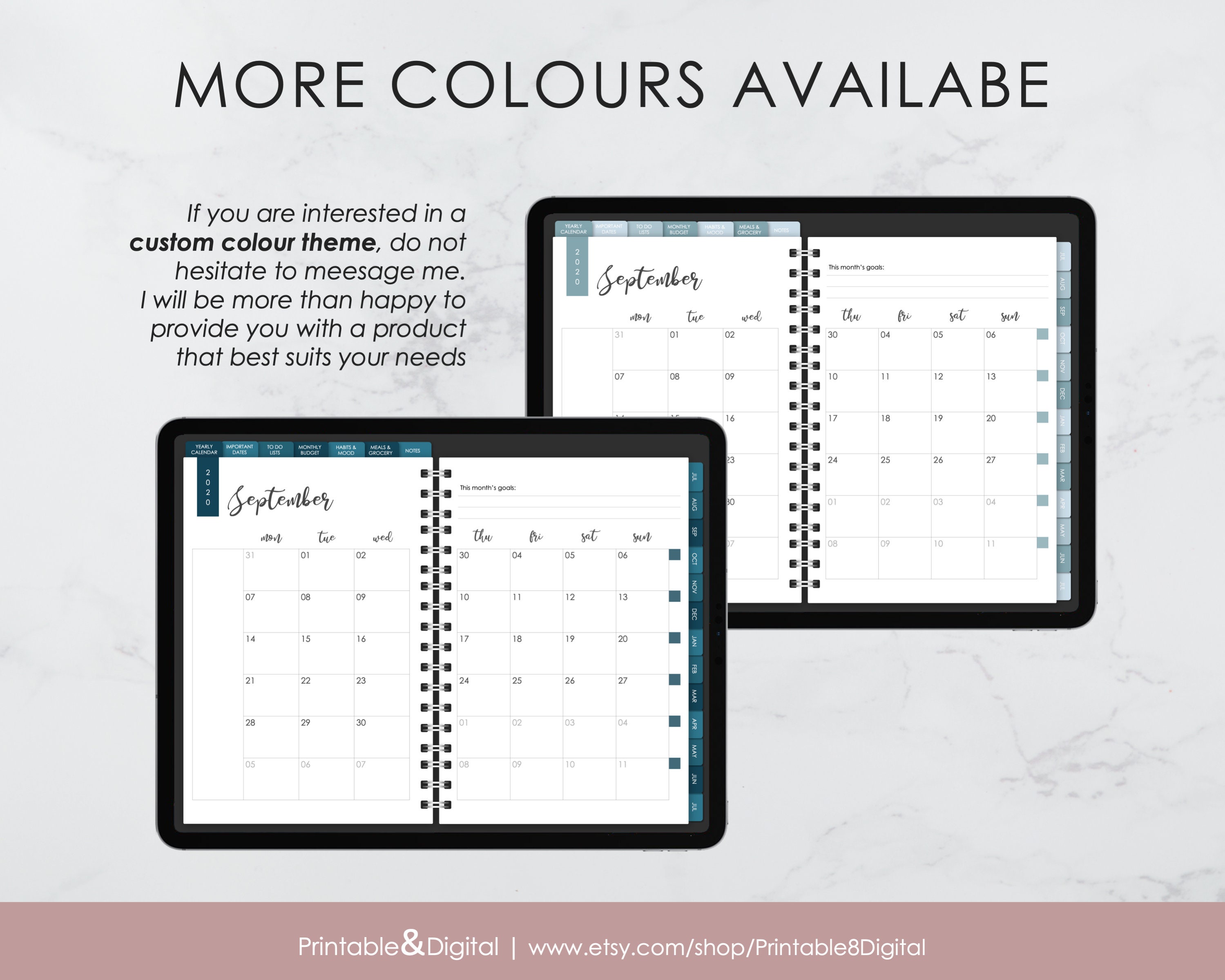 2021 Digital Planner Dated Dark Mode Black Stickers | Etsy