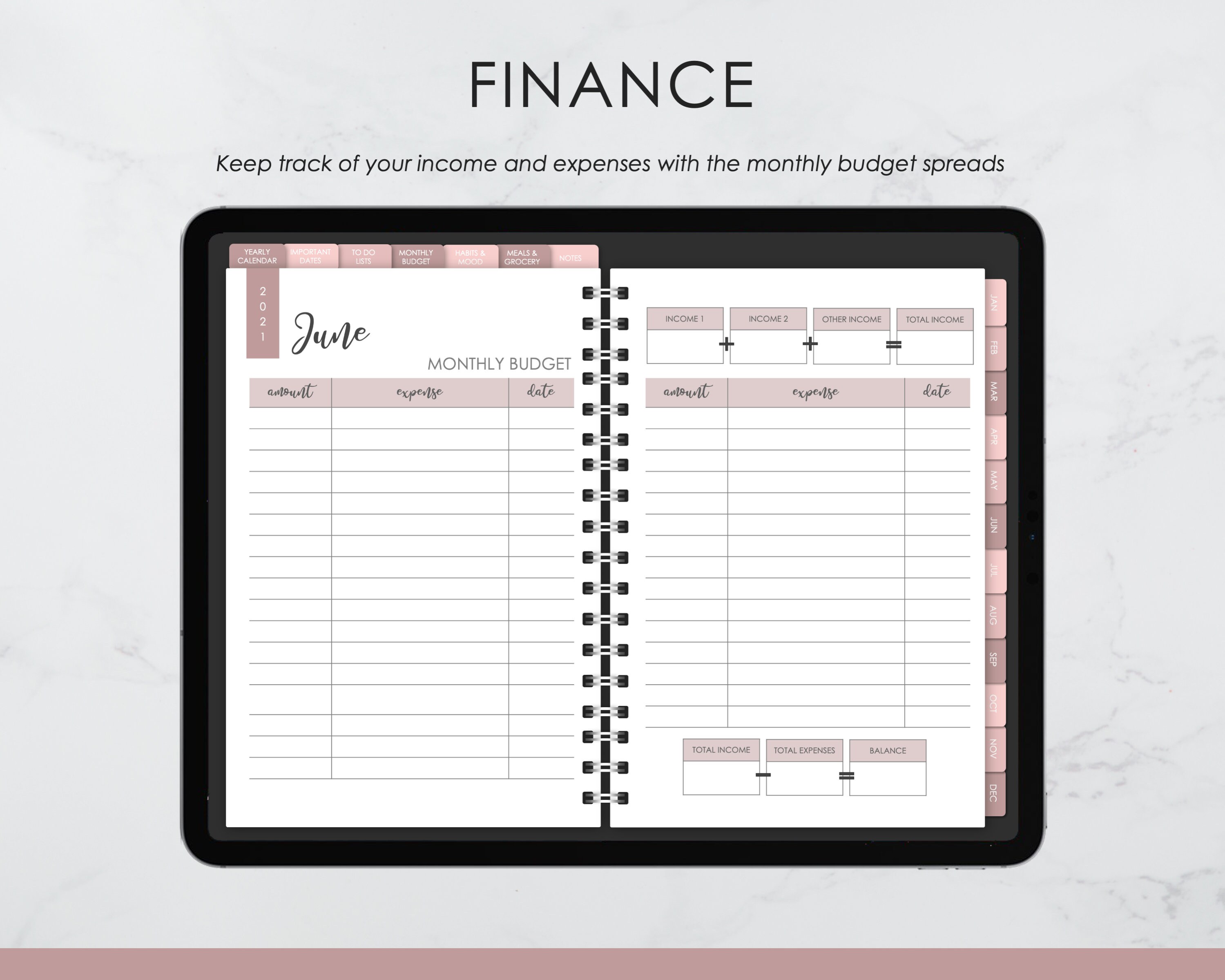 2021 Digital Planner Dated Dark Mode Black Stickers | Etsy