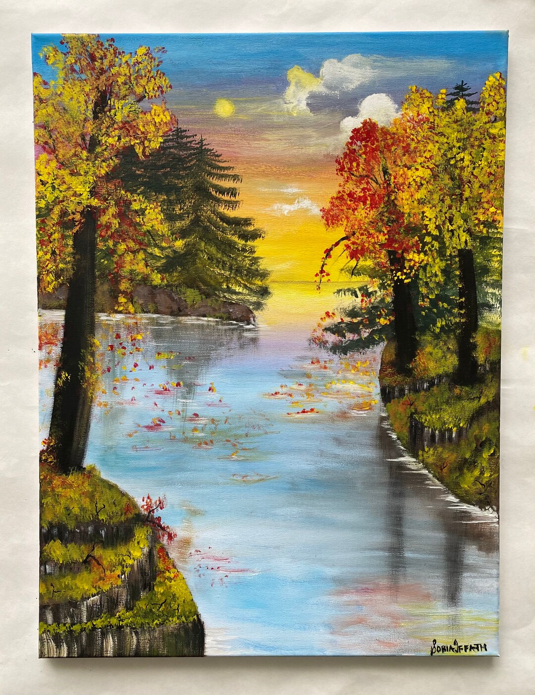Original Acrylic Painting of Autumn Sunshine Autumn - Etsy Canada