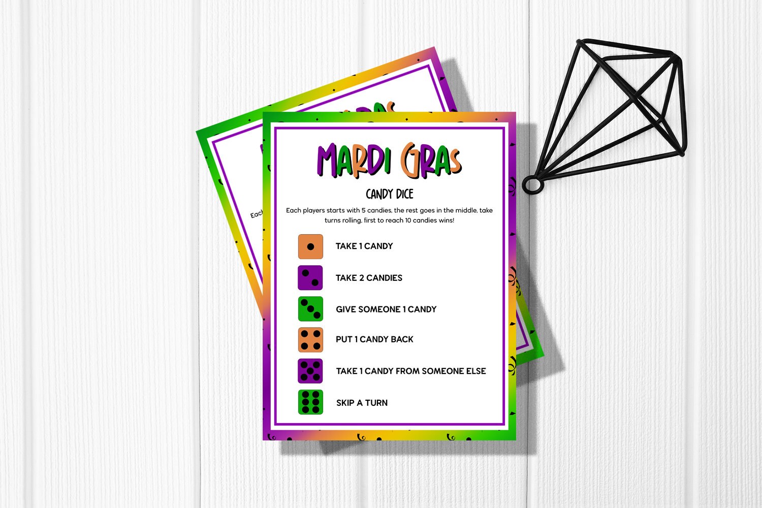 Mardi Gras Candy Dice Mardi Gras Game Kids Mardi Gras Game Mardi Gras ...