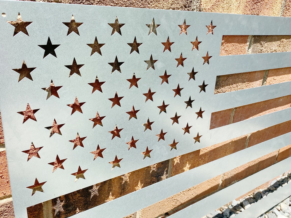 Galvanized Steel American Flag - Etsy