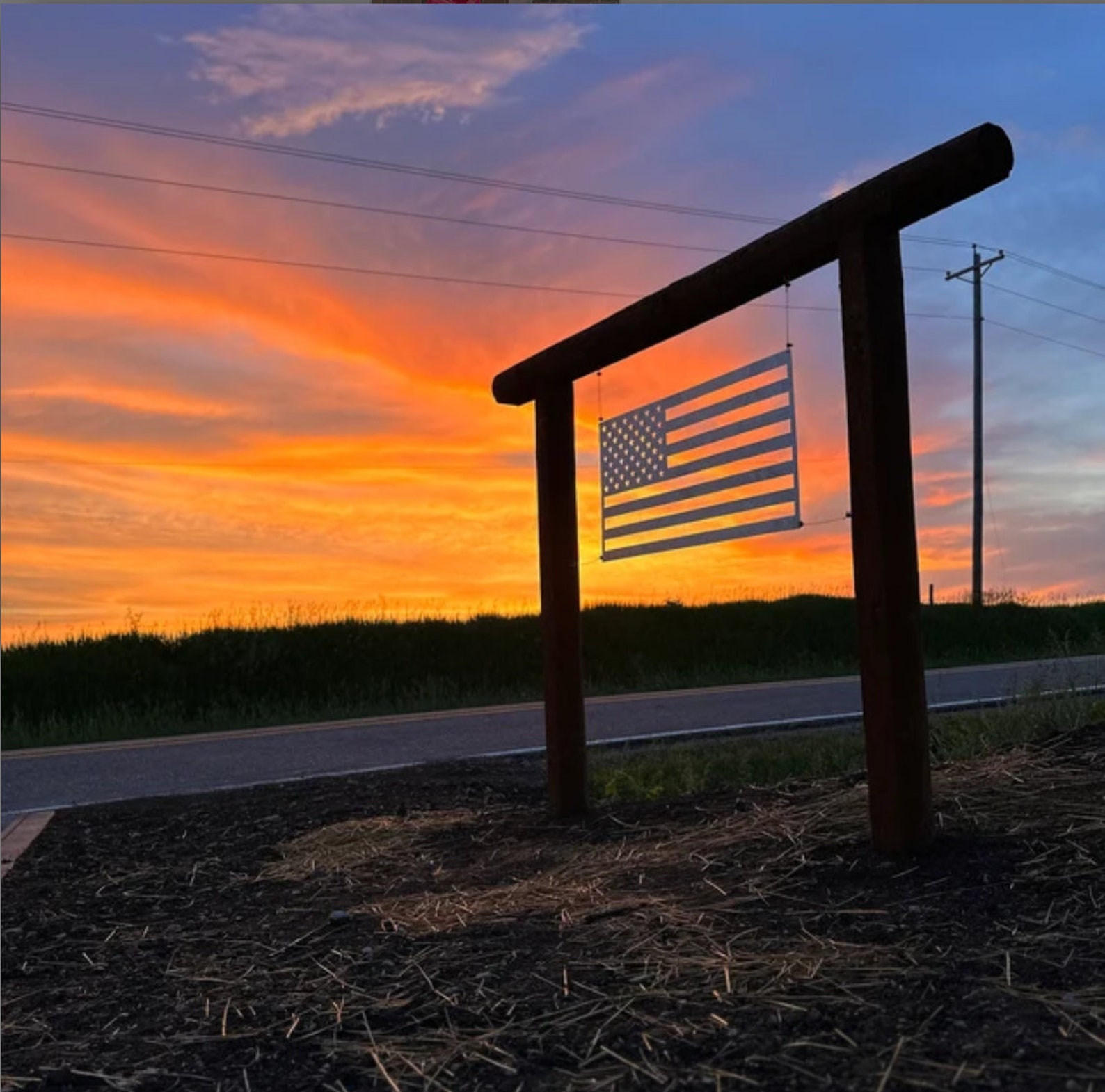 Galvanized Steel American Flag - Etsy