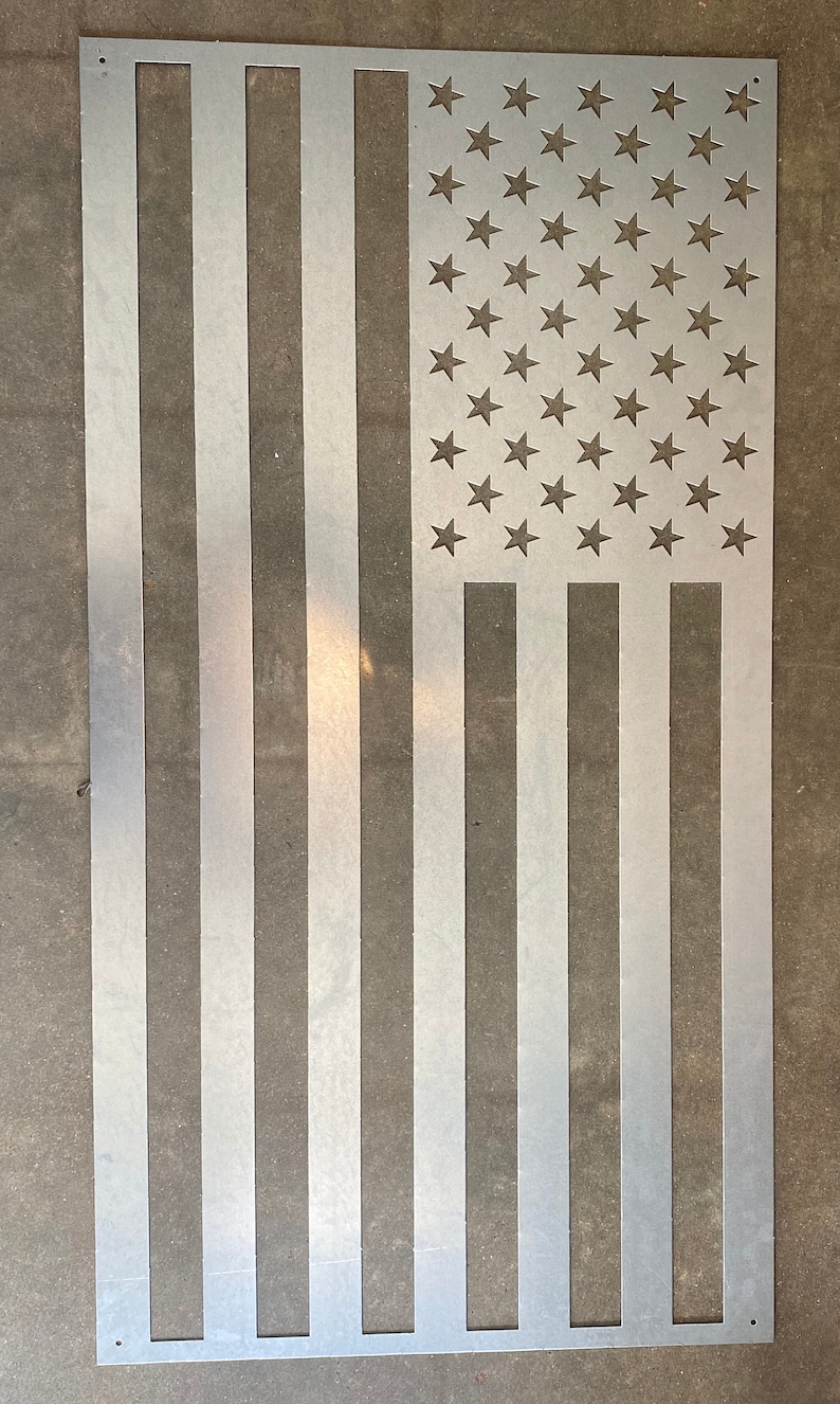 Galvanized Steel American Flag - Small - Etsy