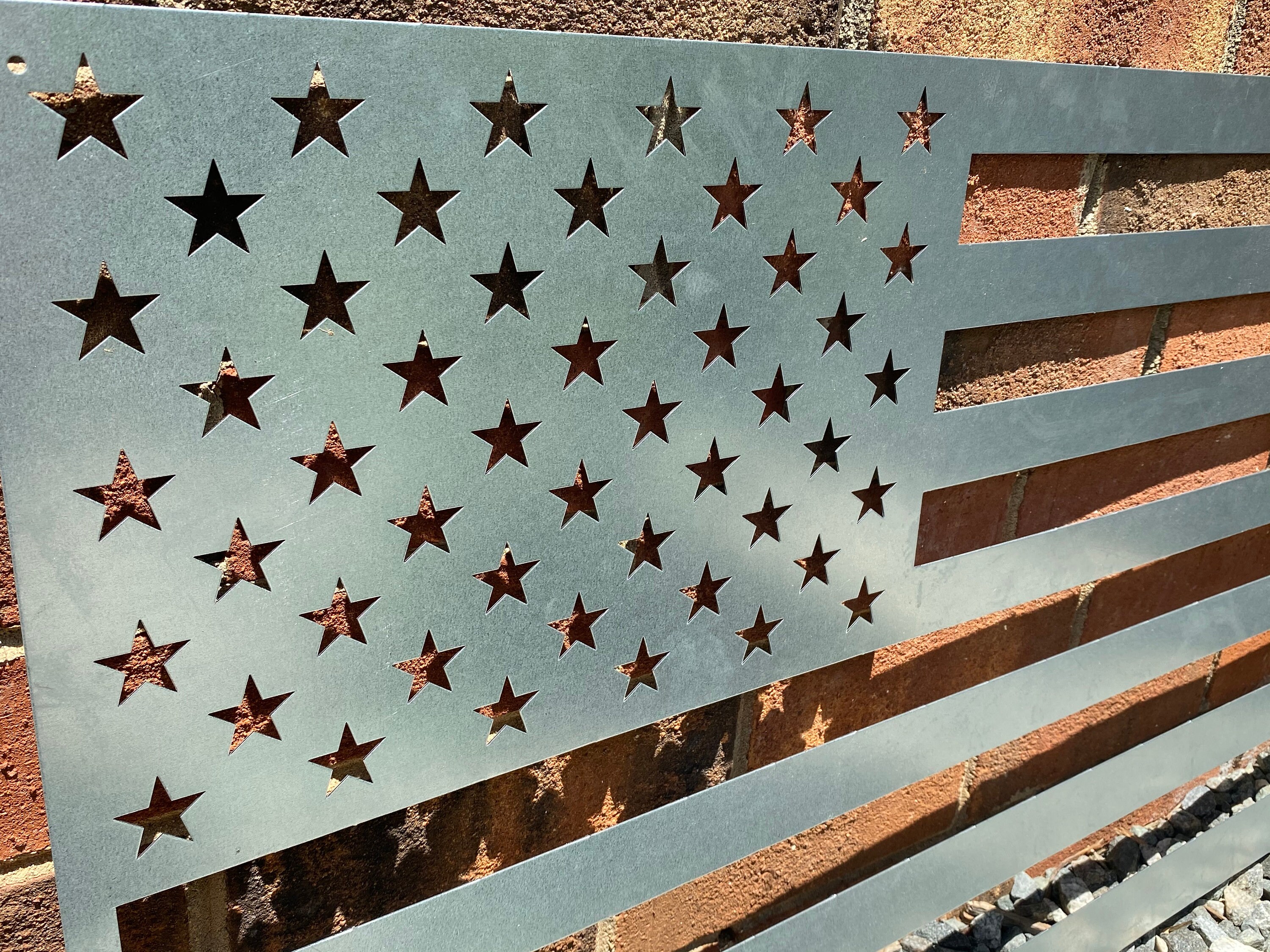 Galvanized Steel American Flag - Small - Etsy