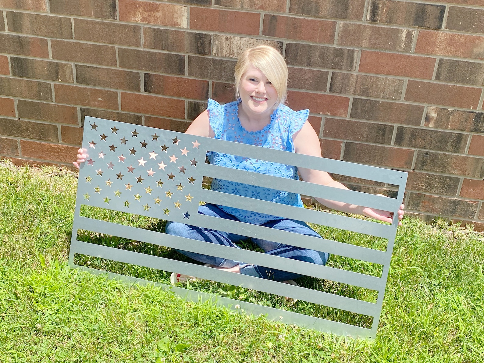 Galvanized Steel American Flag - Etsy