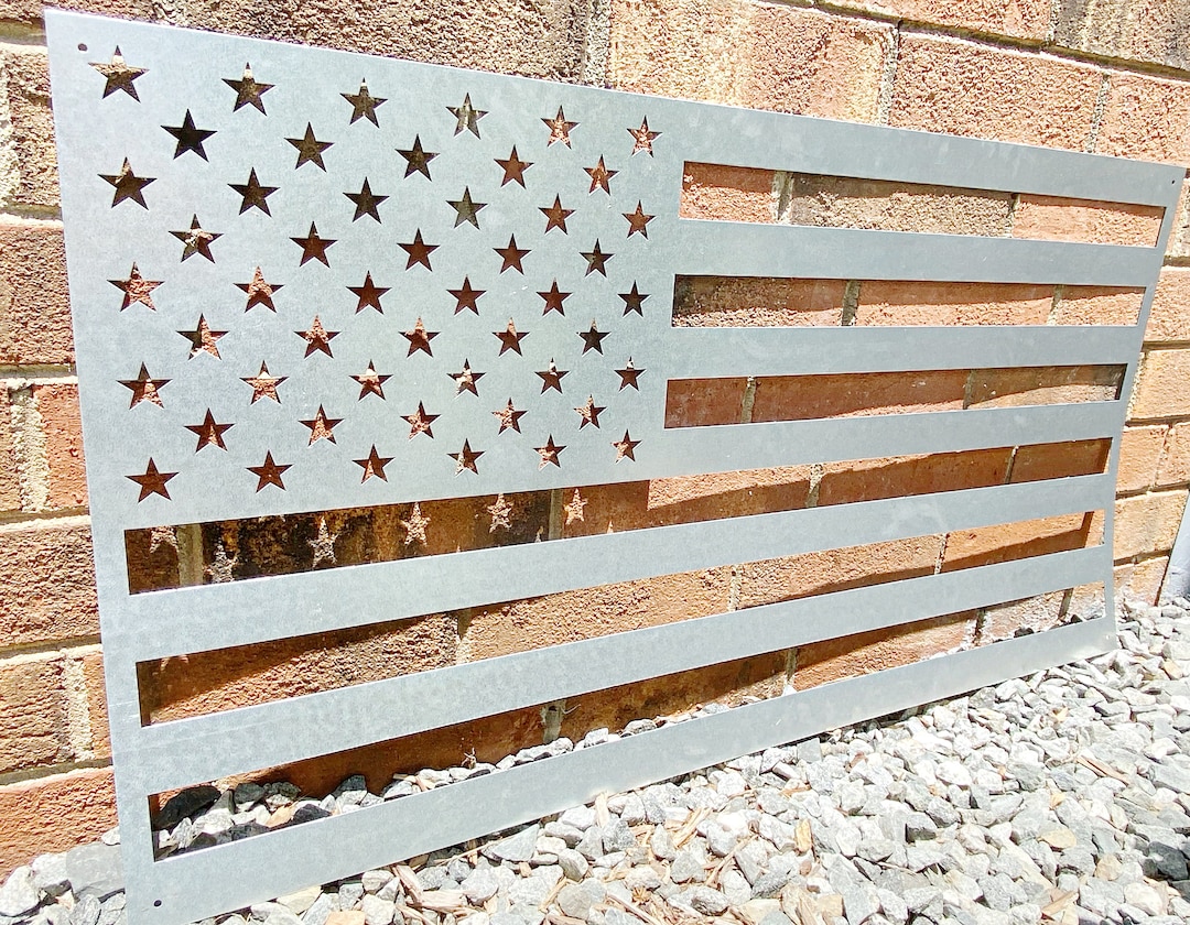 Galvanized Steel American Flag - Etsy
