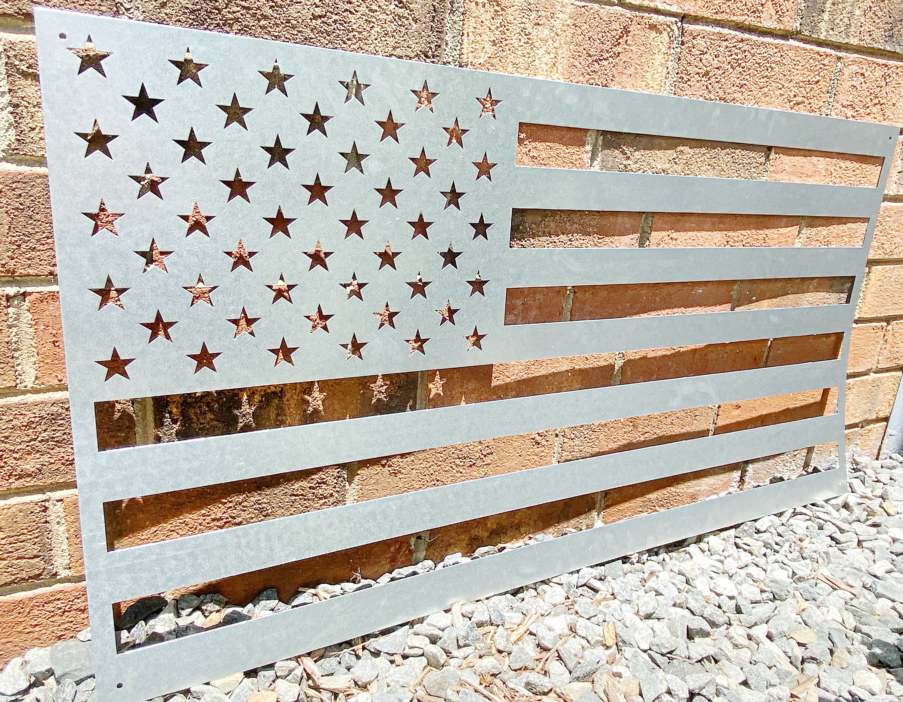 Galvanized Steel American Flag - Etsy
