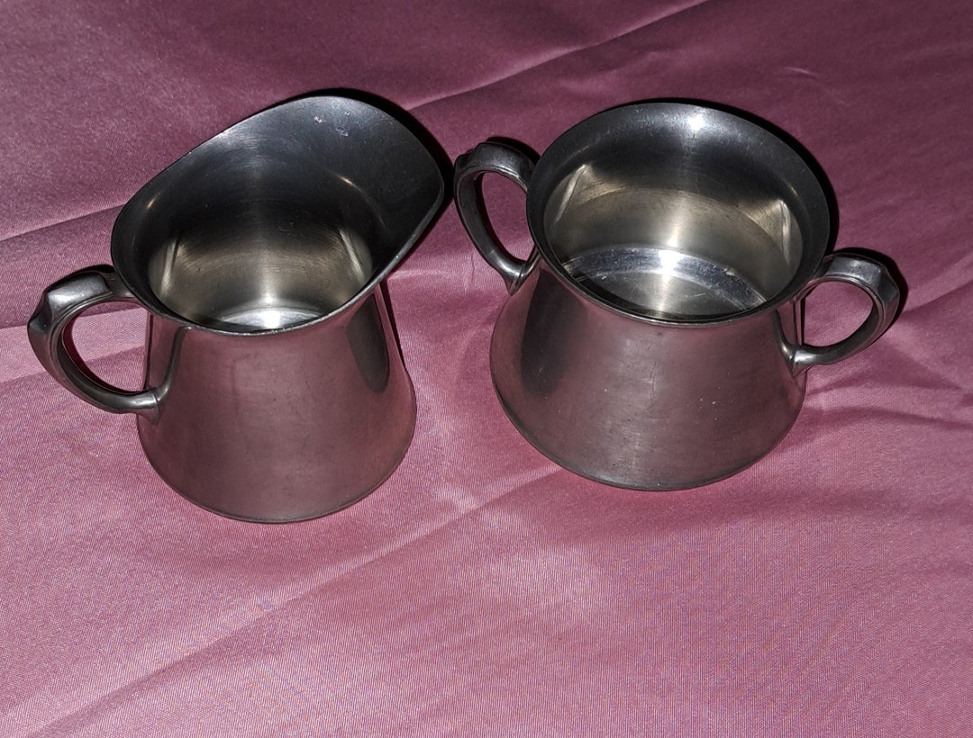CSCO Pewter Open Creamer & Sugar- Matched Pair - Etsy